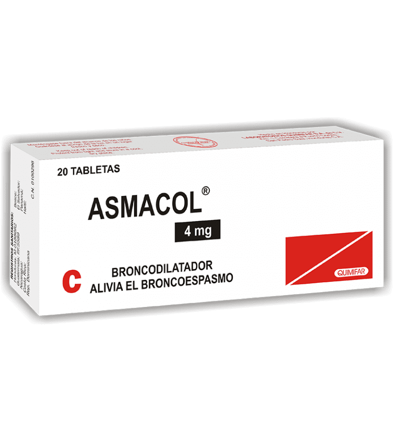 Asmacol 4 mg caja x 20 tabletas - Laboratorios Quimifar
