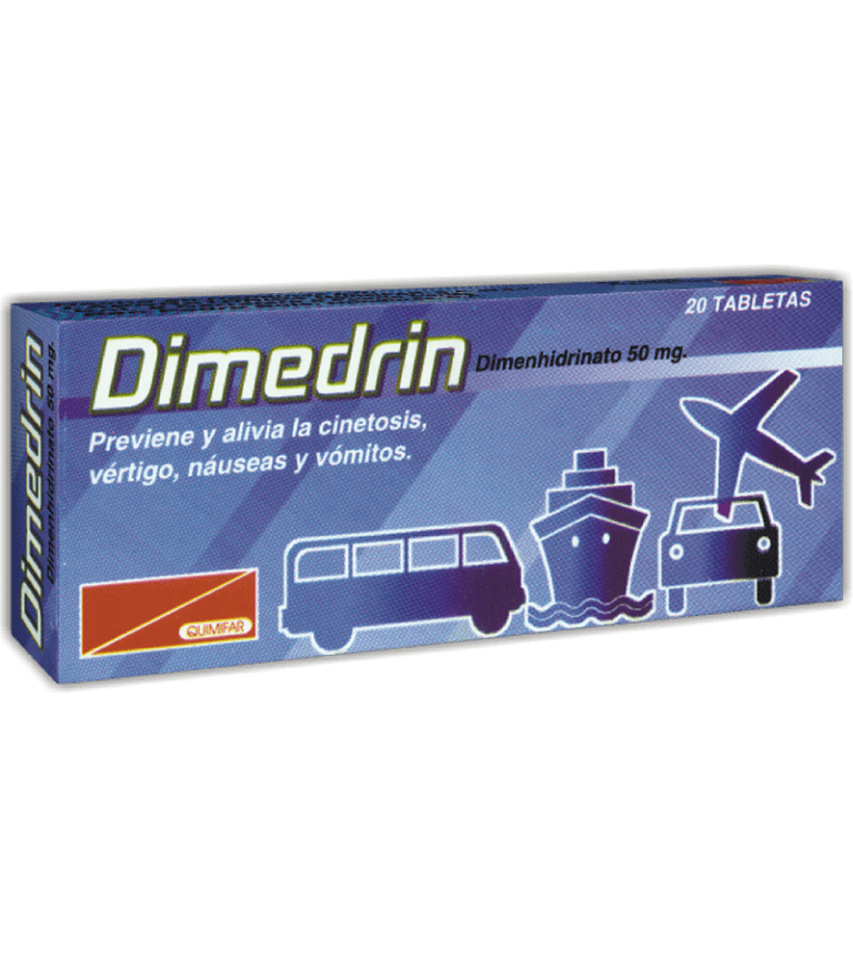 Dimedrin 50 mg caja x 20 tabletas - Laboratorios Quimifar