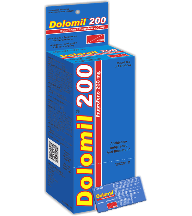Dolomil 200 mg caja x 25 sobres (2 tabletas c/u) - Laboratorios Quimifar